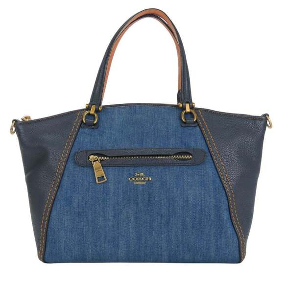 OTHERS | Bags | Coach Prairie Satchel Handbag 67332 Denim Leather ...